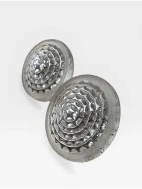 Office | Antique Silver Luster Glass Buttons Dome Star Pattern Shank ...